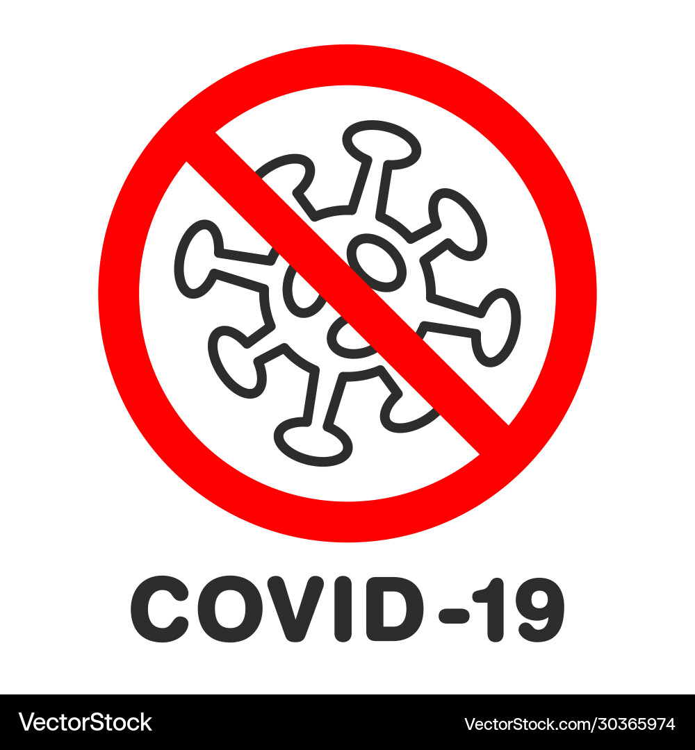 Stop coronavirus red sign no covid-19 Royalty Free Vector