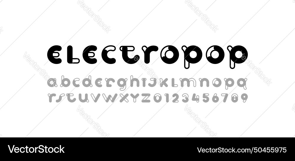 Alphabet black decorative font Royalty Free Vector Image
