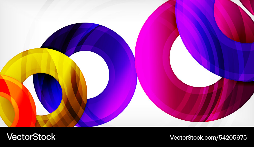 Bright colorful circles with light effects Vector Image