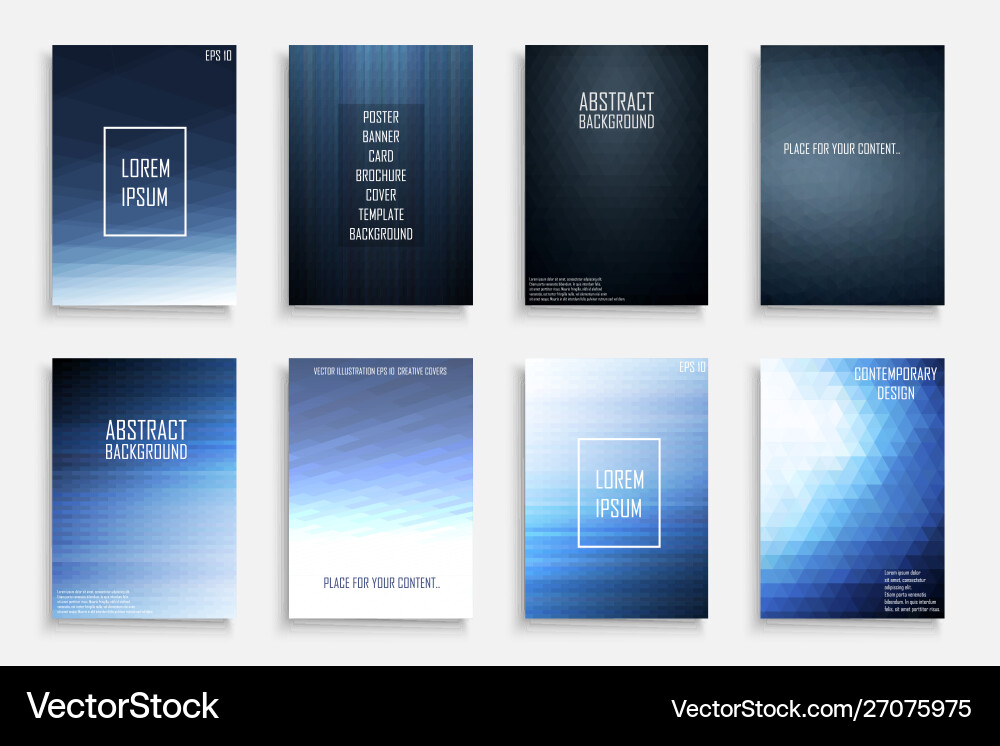 Collection blue abstract gradient Royalty Free Vector Image
