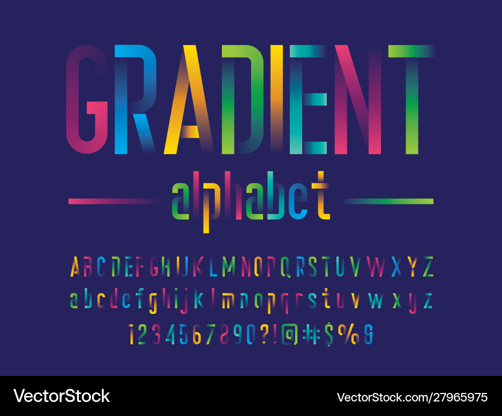 Colour font Royalty Free Vector Image - VectorStock