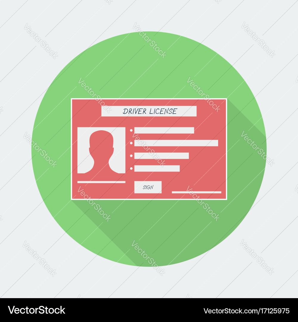 Driver license icon with shadow Royalty Free Vector Image