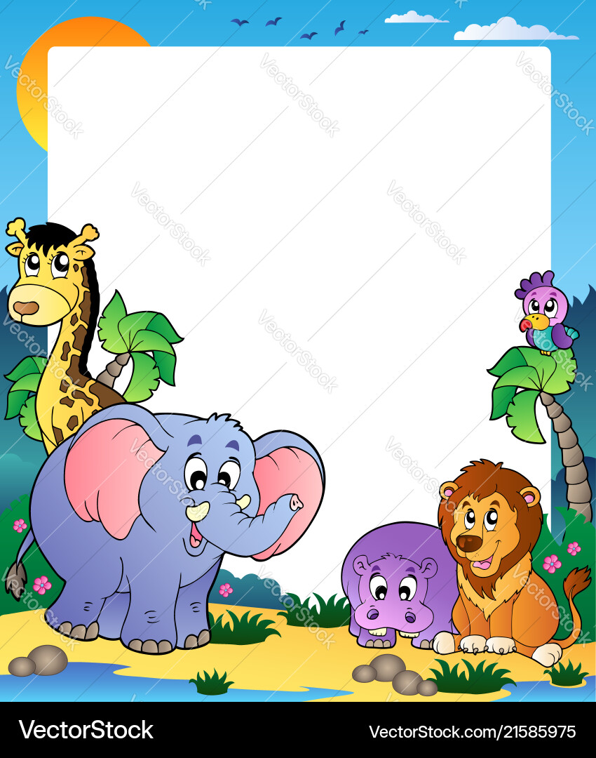 Frame with tropical animals 1 Royalty Free Vector Image