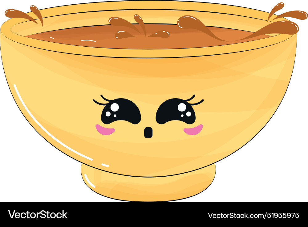 Happy cute bowl cartoon Royalty Free Vector Image