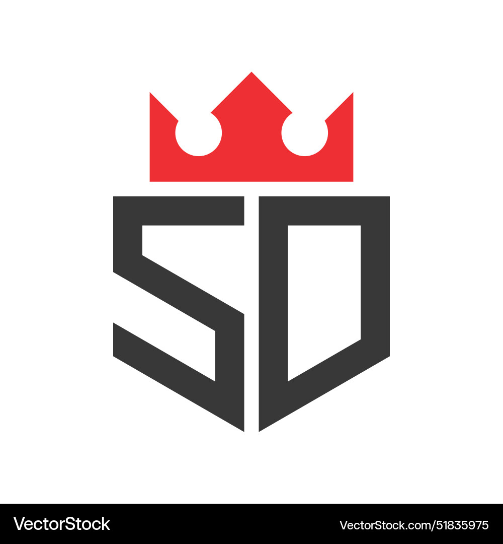 Letter sd crown logo crown on letter sd logo Vector Image
