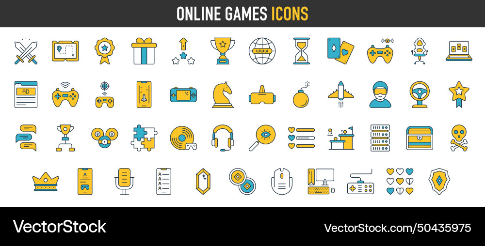 Online game icons Royalty Free Vector Image - VectorStock