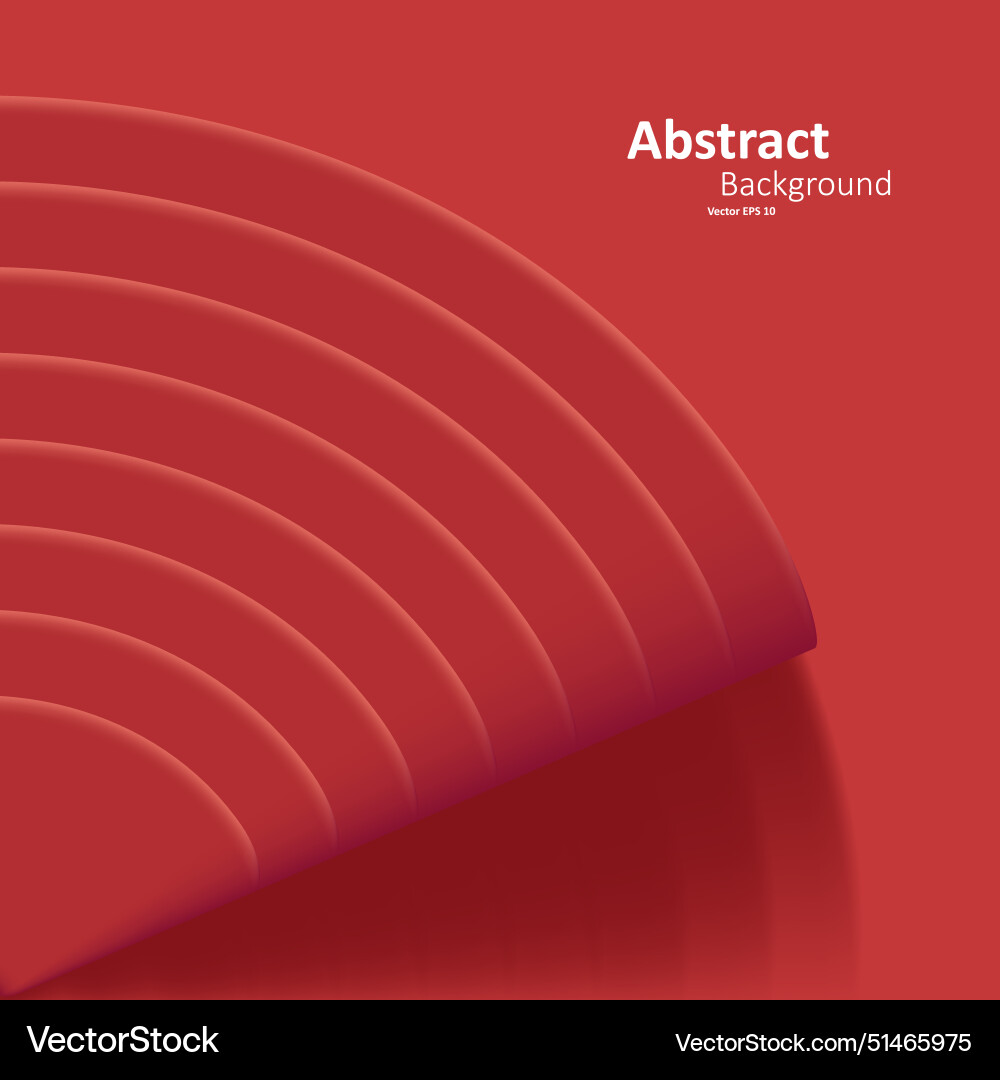 Red abstract background with 3d striped circle Vector Image