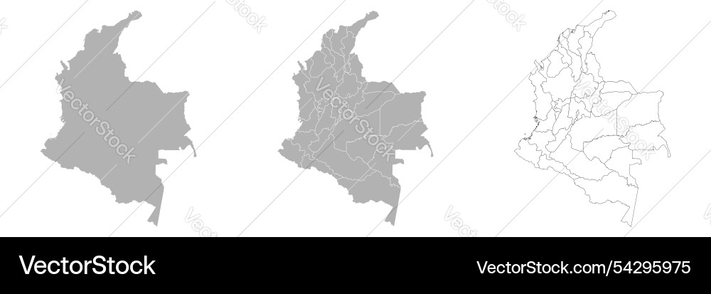 Set of colombia maps with main map and regional Vector Image