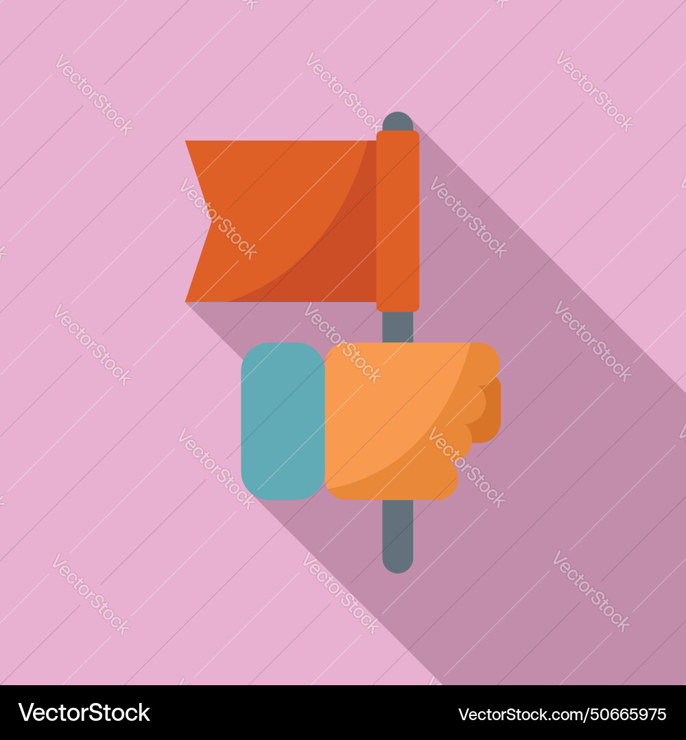 Take coping skills flag icon flat work Royalty Free Vector