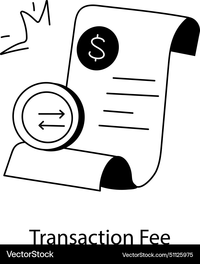 Transaction fee Royalty Free Vector Image - VectorStock