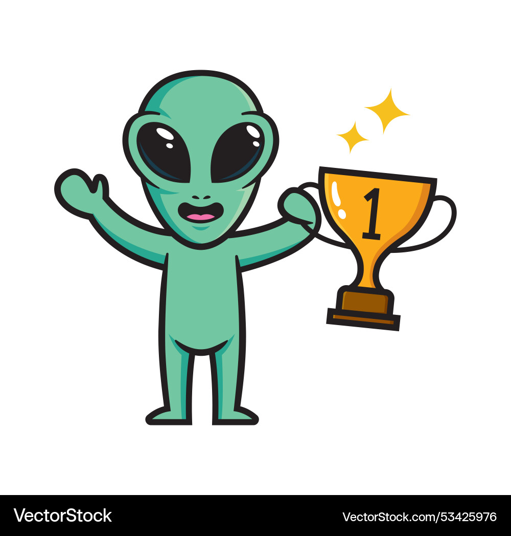 Alien mascot character design Royalty Free Vector Image