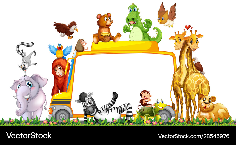 Animal Border Template Royalty Free Vector Image