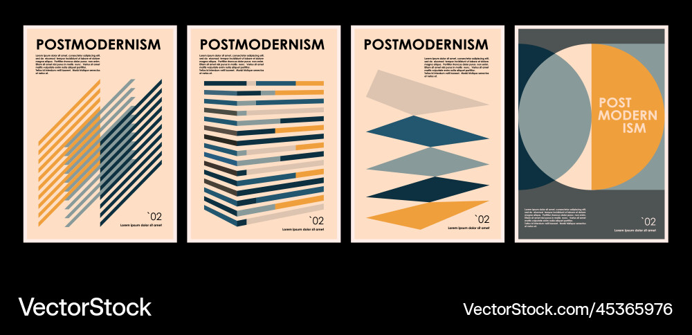 Artworks posters inspired postmodern Royalty Free Vector