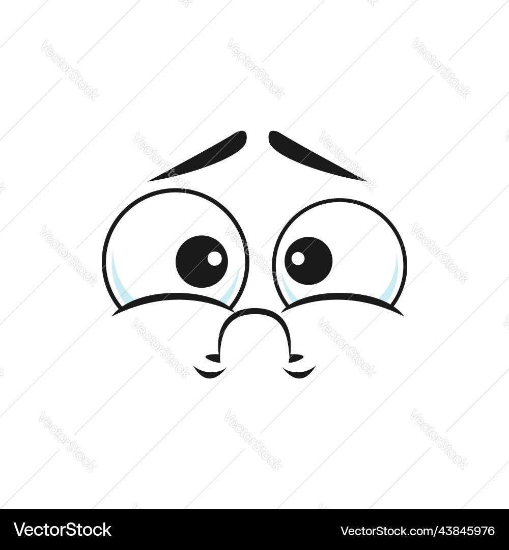 Cartoon resentful face sad emoji feelings Vector Image