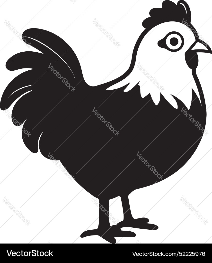 Cluck couture chic monochrome chicken emblem Vector Image