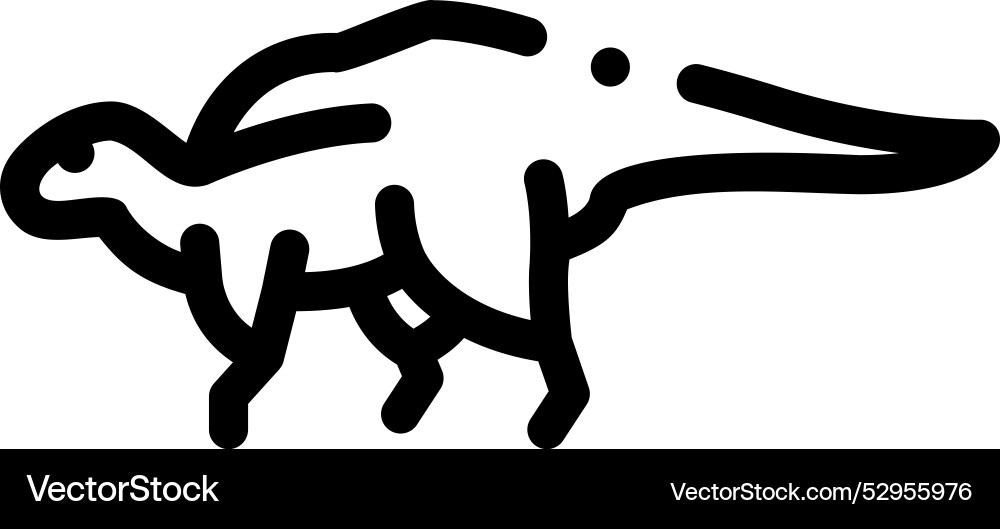 Dinosaur icon thin linear style design isolated Vector Image