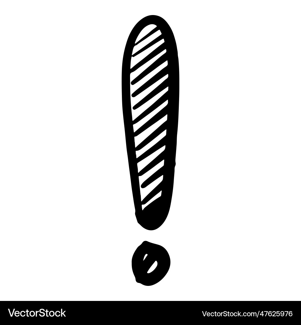 Doodle sketch style of hand drawn exclamation Vector Image