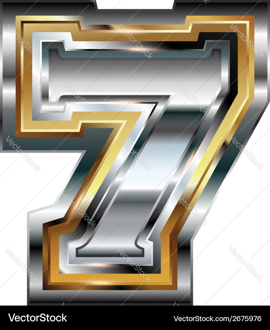 Fancy font number 7 Royalty Free Vector Image - VectorStock
