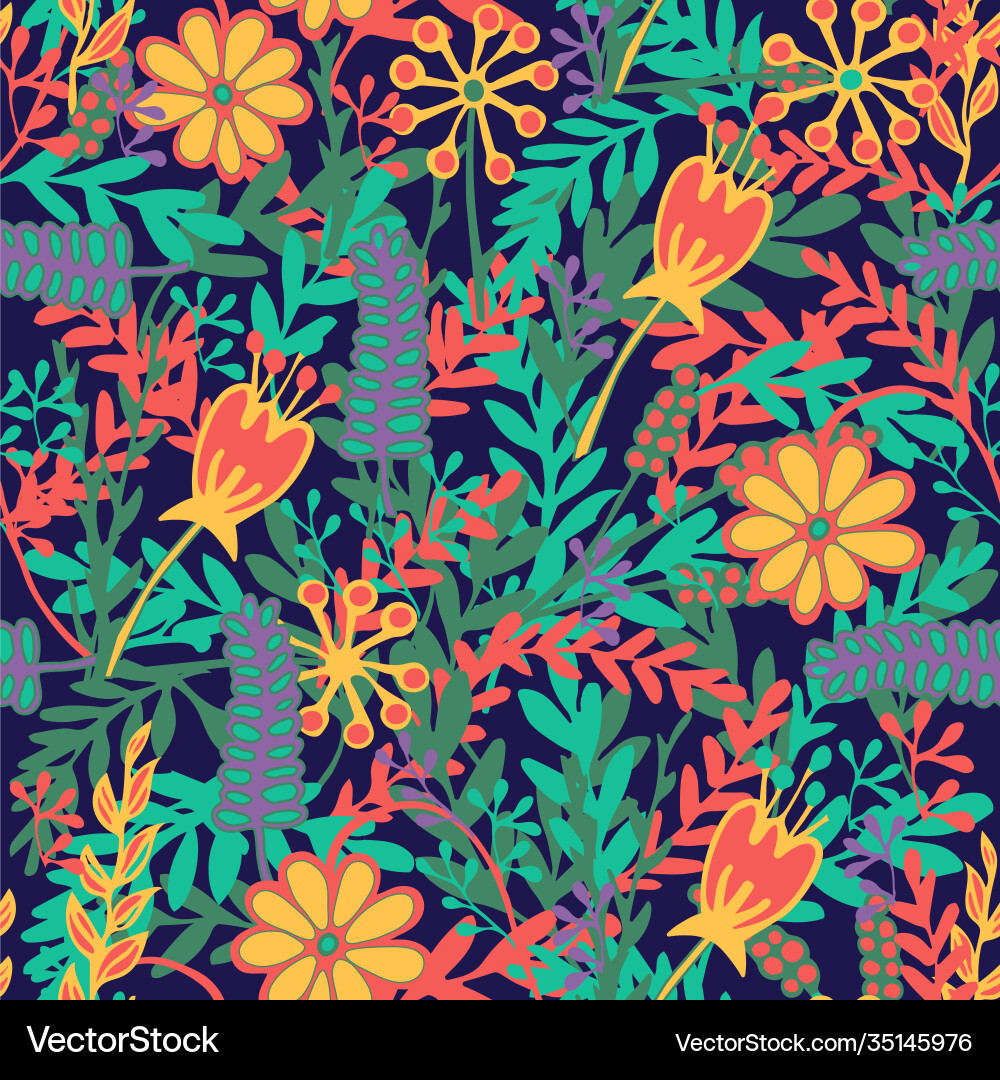Floral Botanical Pattern Royalty Free Vector Image