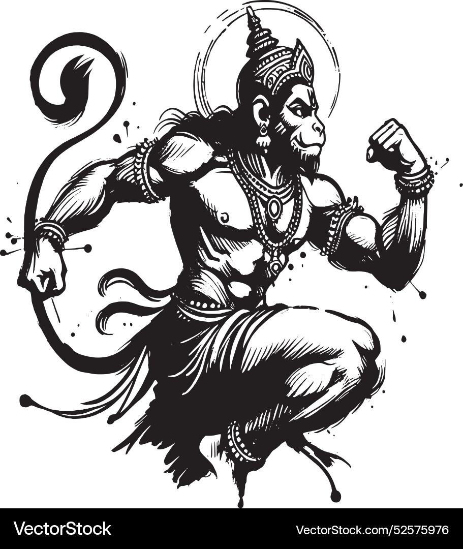 Hanuman bajrangbali hindu god Royalty Free Vector Image