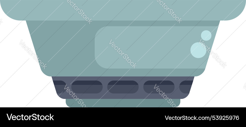 Modern smoke detector hanging on ceiling detecting