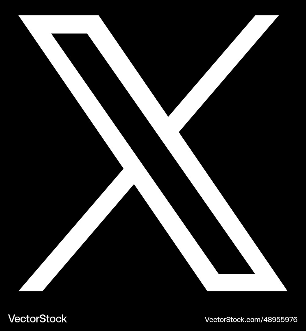 New twitter logo rebrand as x Royalty Free Vector Image