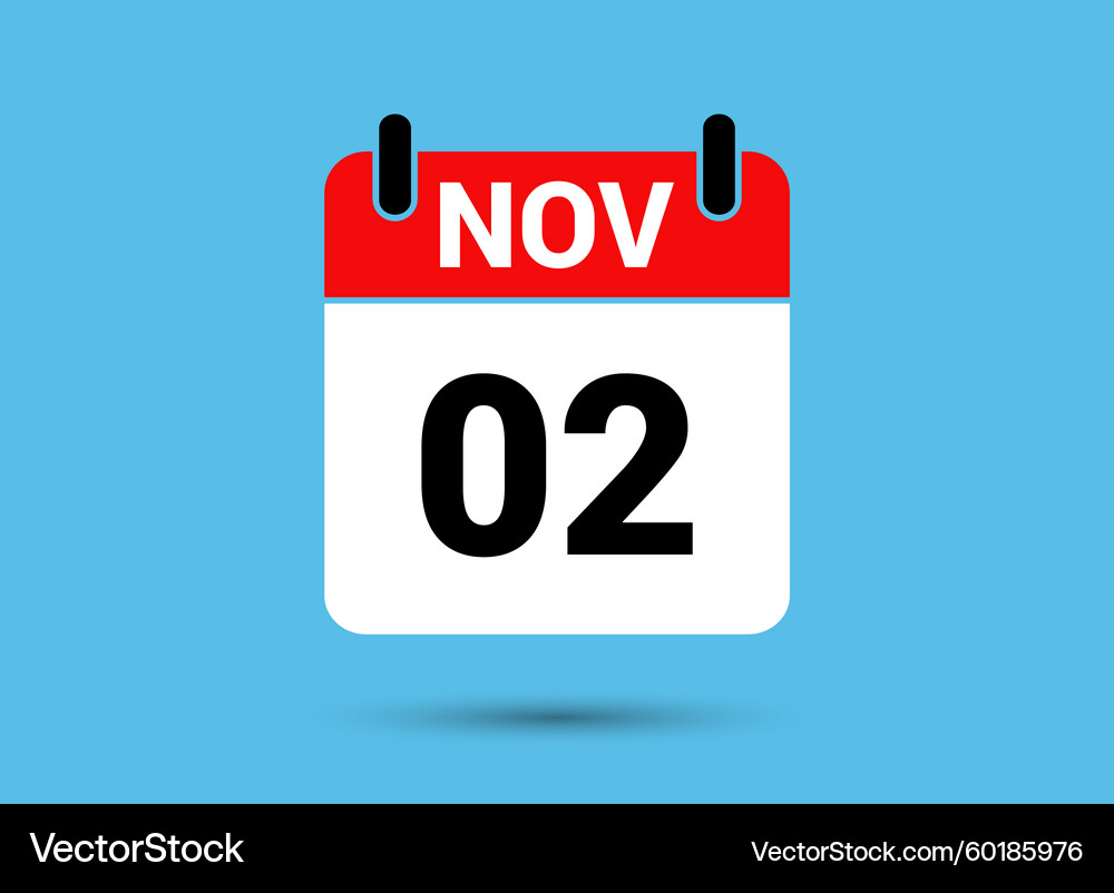 November 2 Calendar Date Icon – Royalty-Free Vector | VectorStock