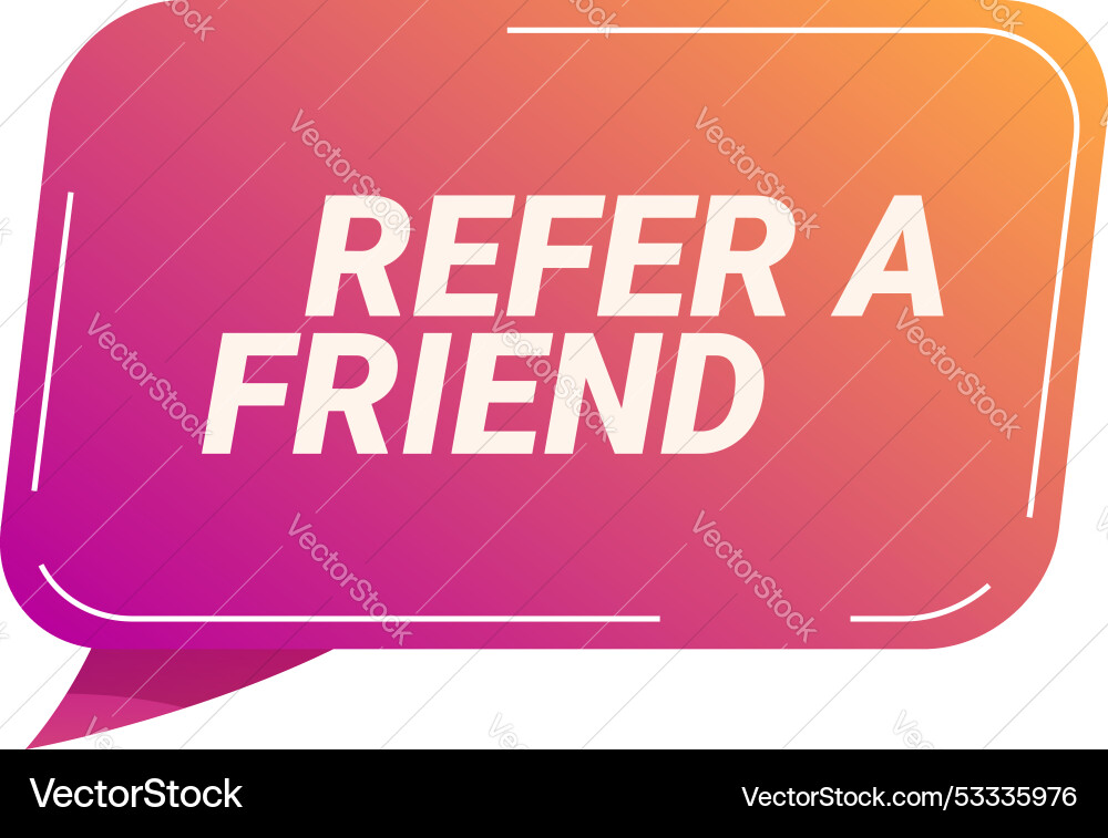 Refer a friend gradient banner promoting sharing Vector Image