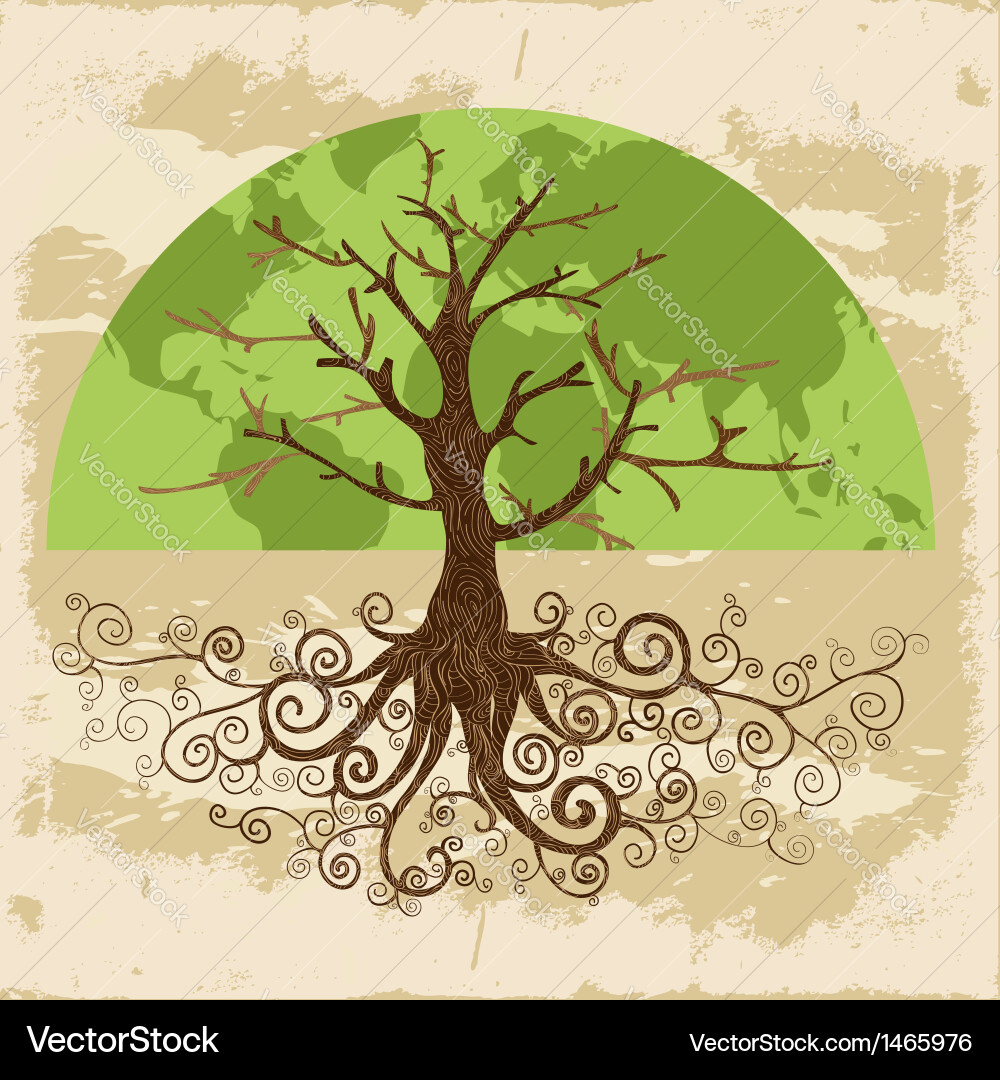 Tree world concept Royalty Free Vector Image - VectorStock