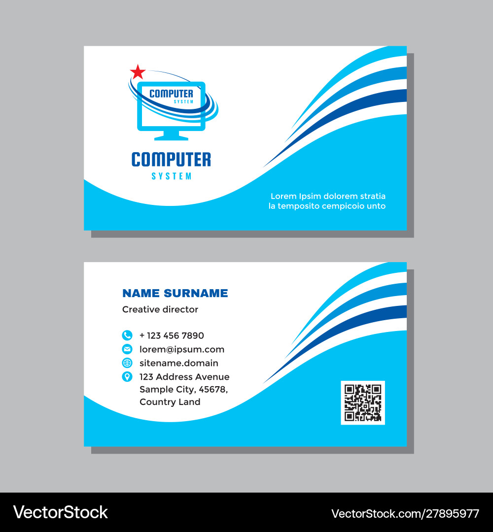 Business visit card template with logo - concept Vector Image