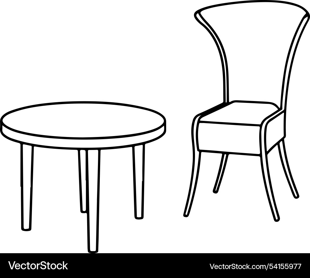 Chair table icon flat design Royalty Free Vector Image