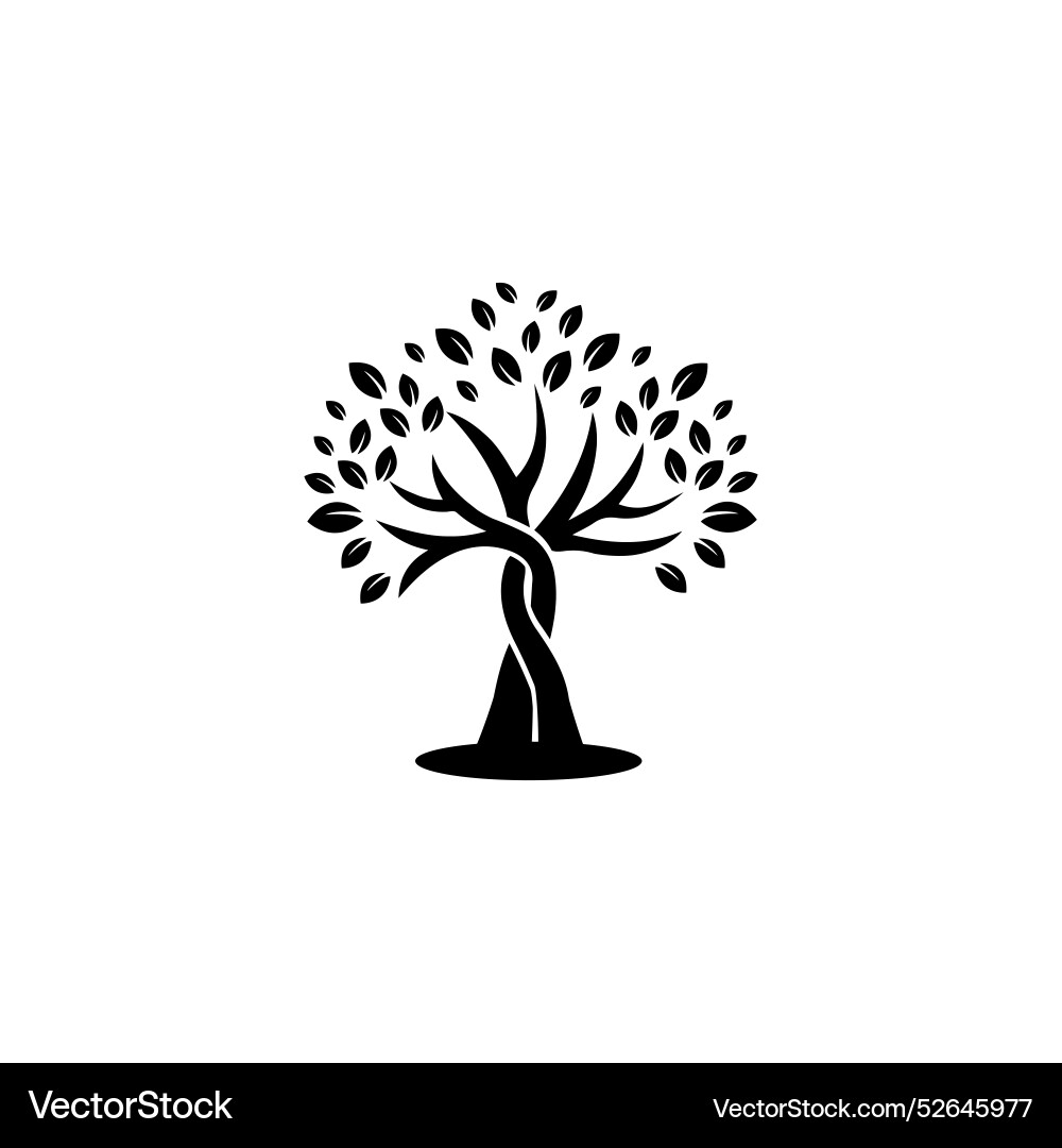 Classic tree trunk silhouette Royalty Free Vector Image