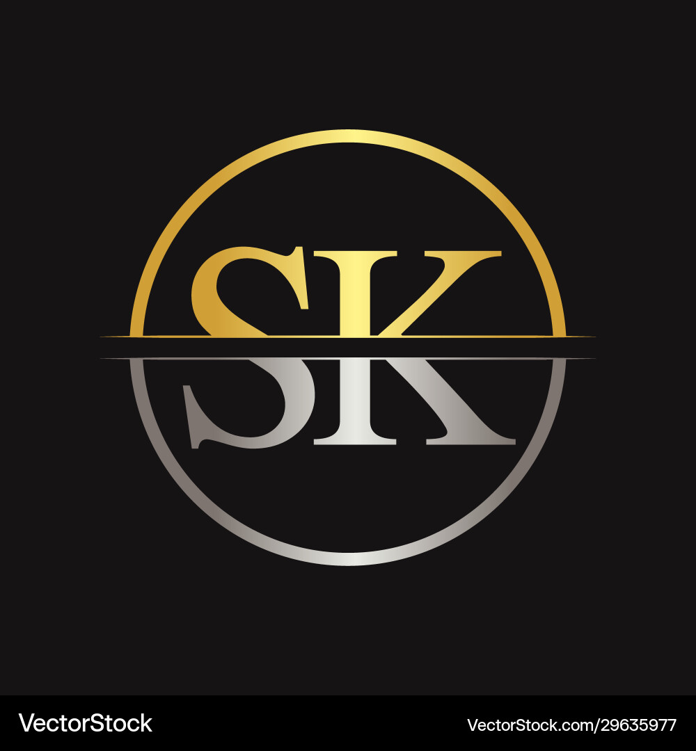 Initial letter sk logo design template Royalty Free Vector