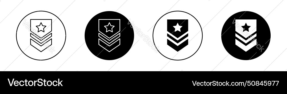 Military rank badge icon set army Royalty Free Vector Image