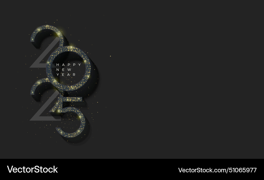 Modern new year 2025 with luxury glitter numerals Vector Image