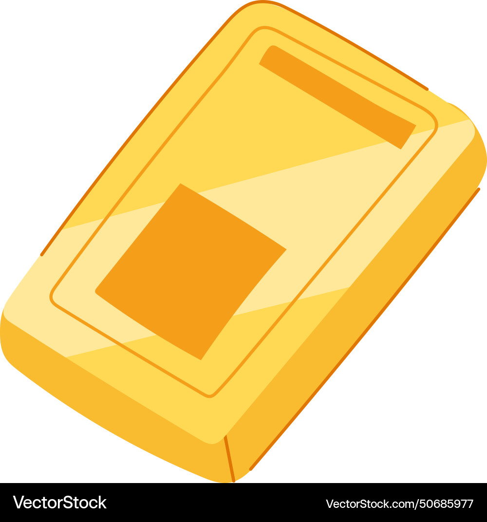 Object gold bar cartoon Royalty Free Vector Image