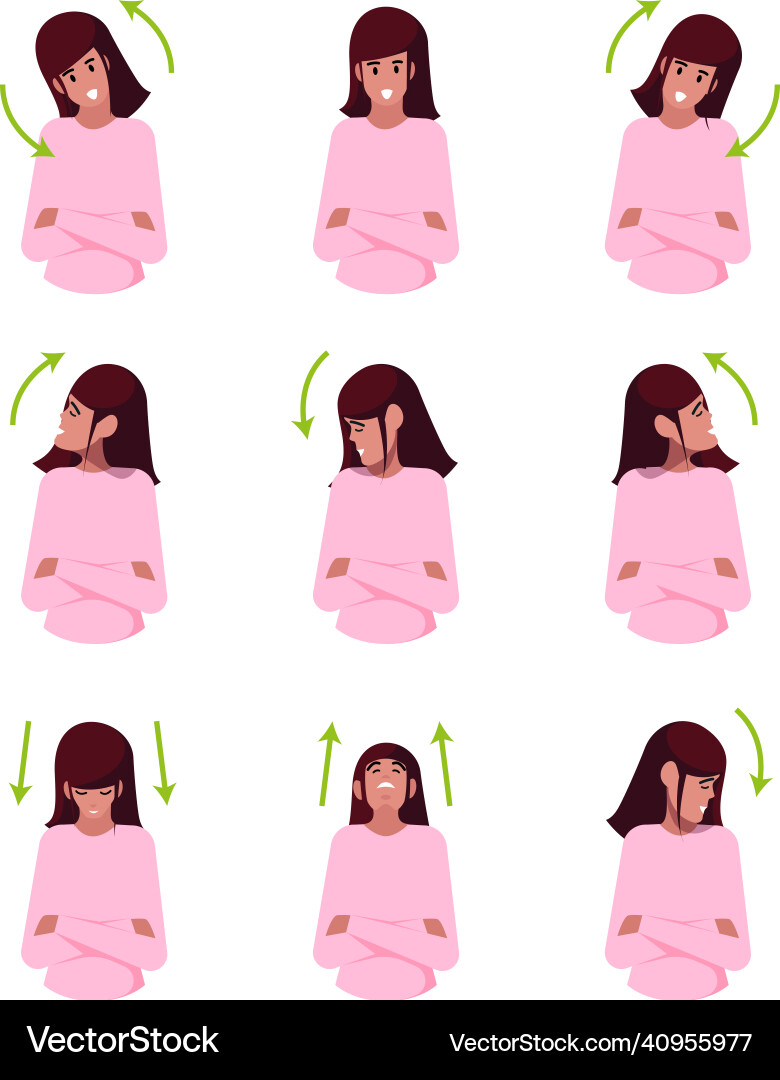 Stretching exercises body back and neck Royalty Free Vector