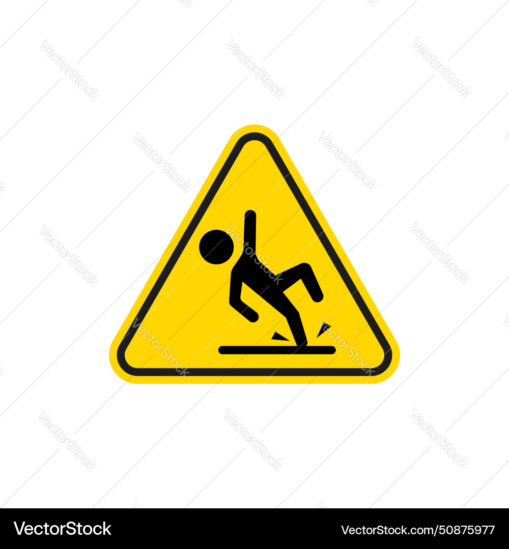 Wet floor sign icon set caution for slippery Vector Image