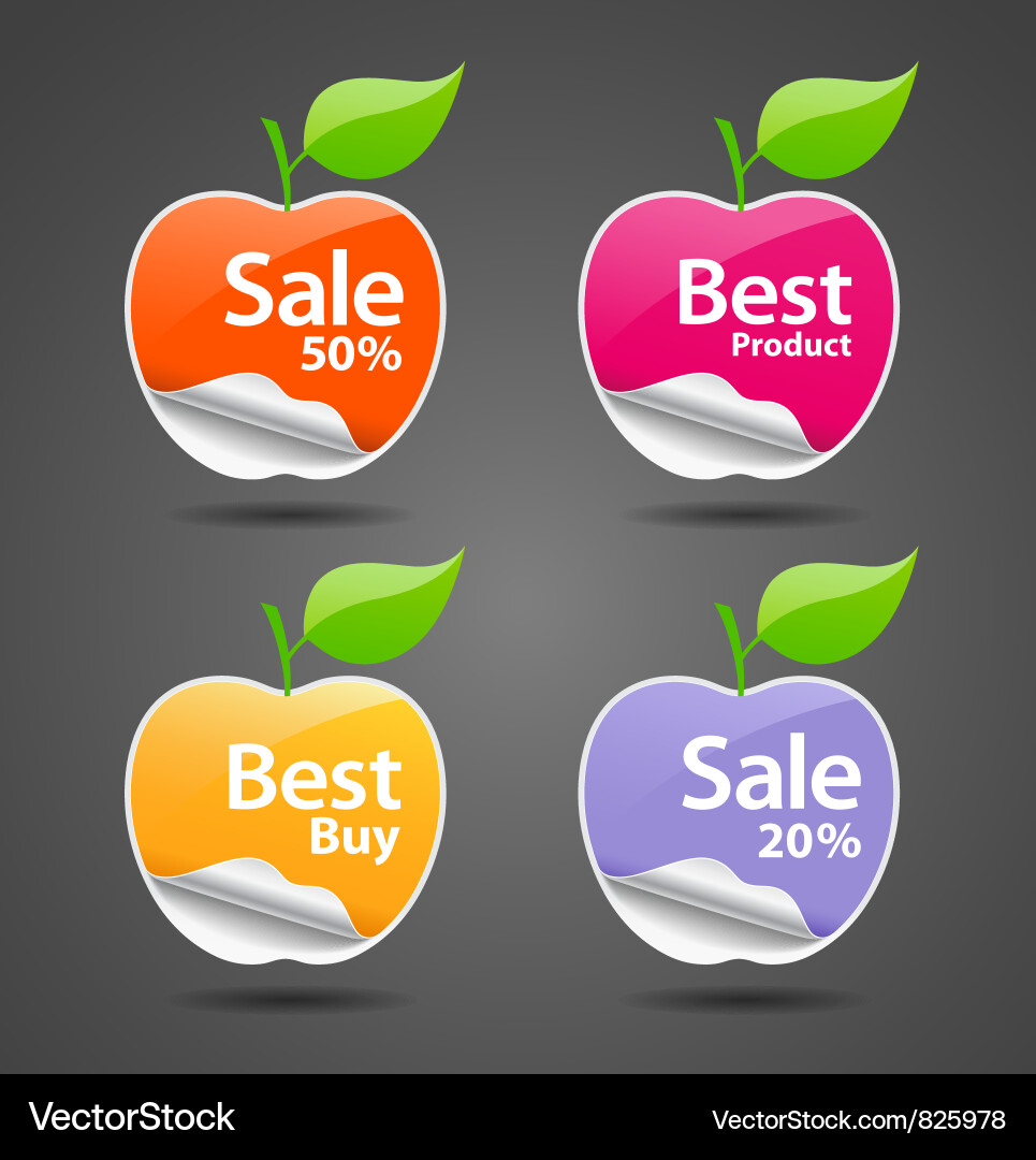 Apple sale price tag Royalty Free Vector Image