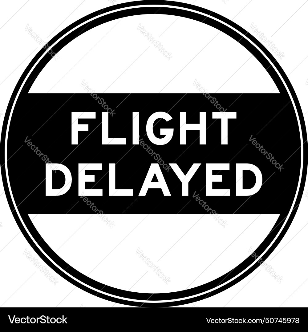 Black color round seal sticker in word flight Vector Image