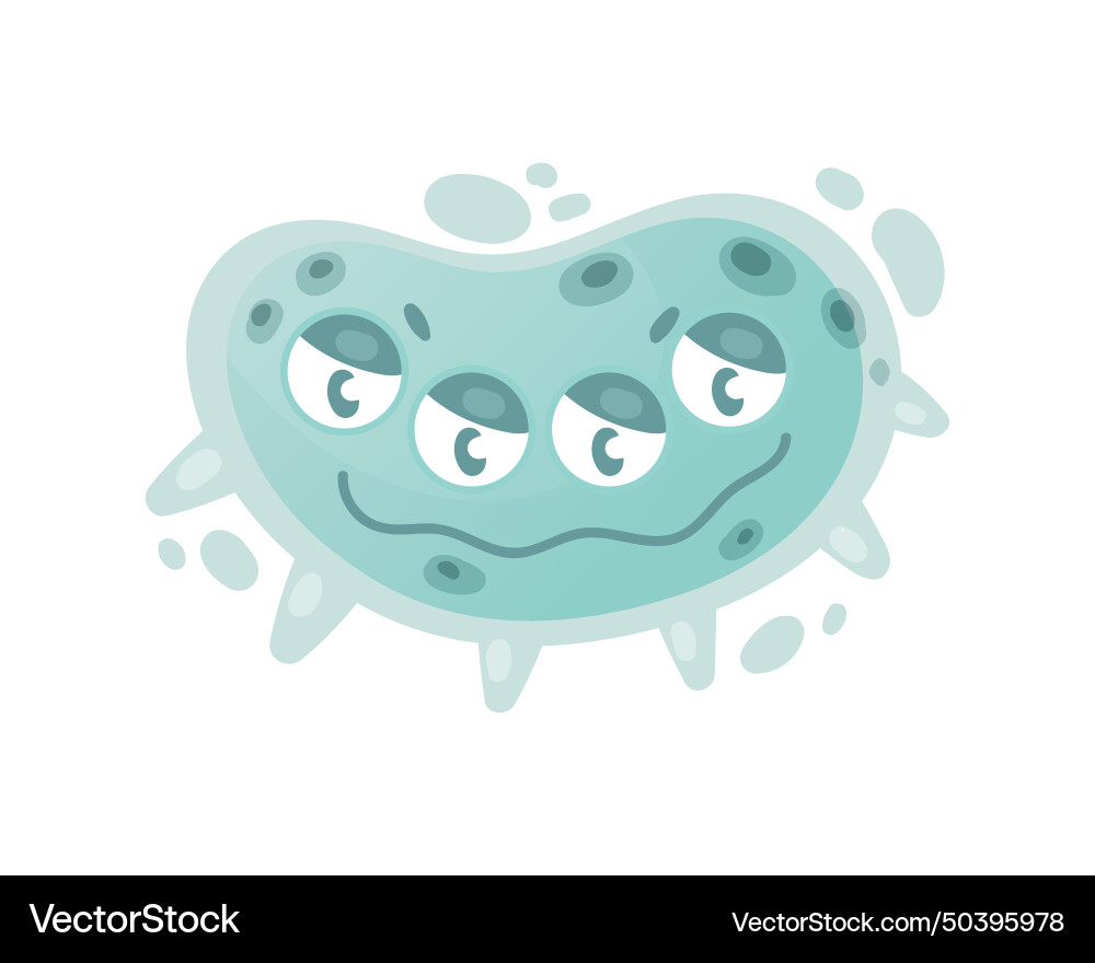 Cartoon comic germ disease microorganism kawaii Vector Image