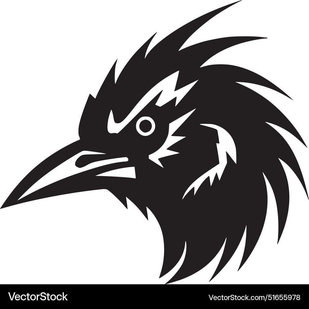 Crow - minimalist and flat logo Royalty Free Vector Image