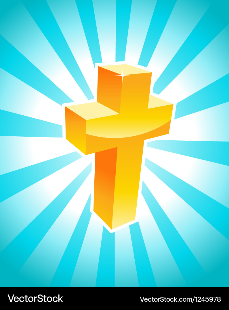 Golden cross Royalty Free Vector Image - VectorStock