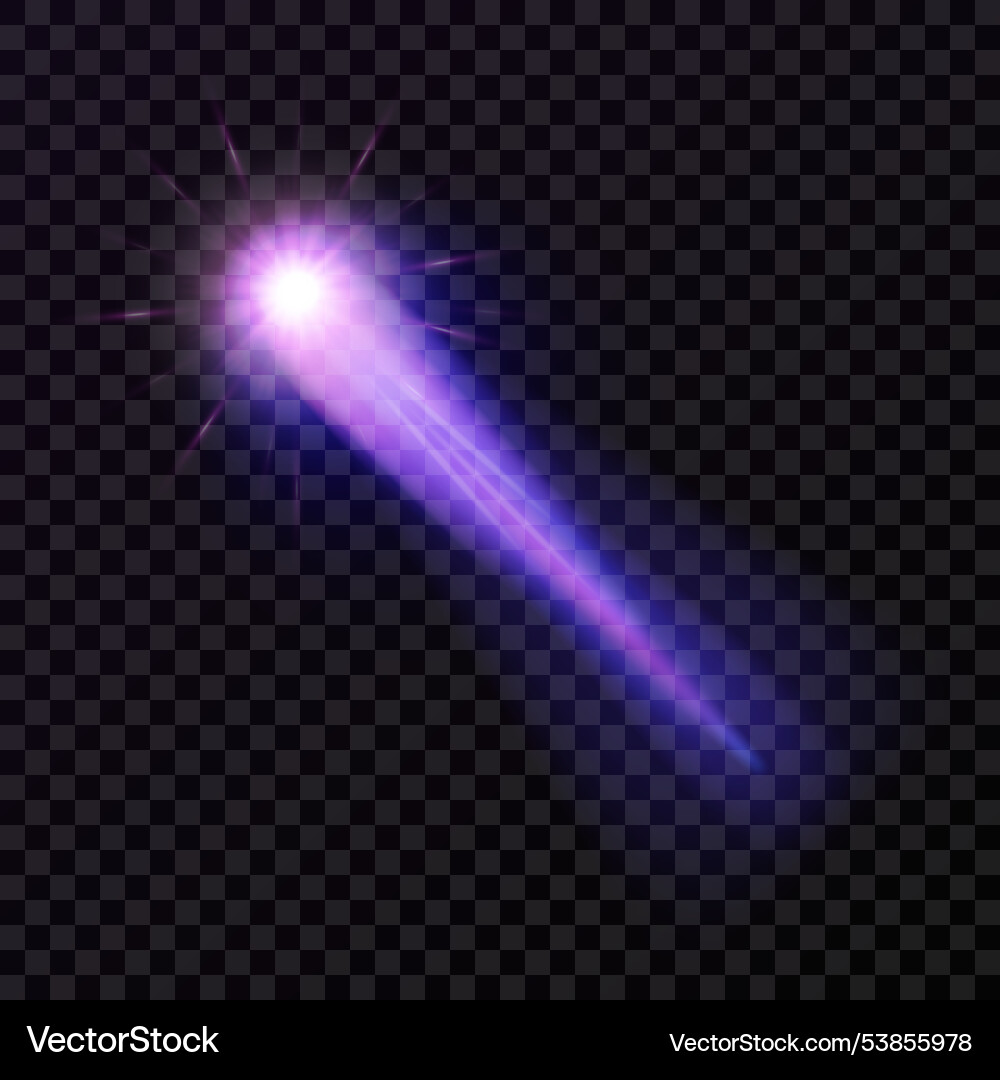 Isolated light effect of a burning purple comet Vector Image