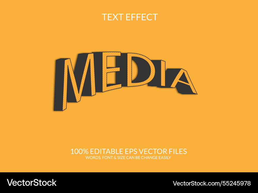 Media eps 3d text effect Royalty Free Vector Image