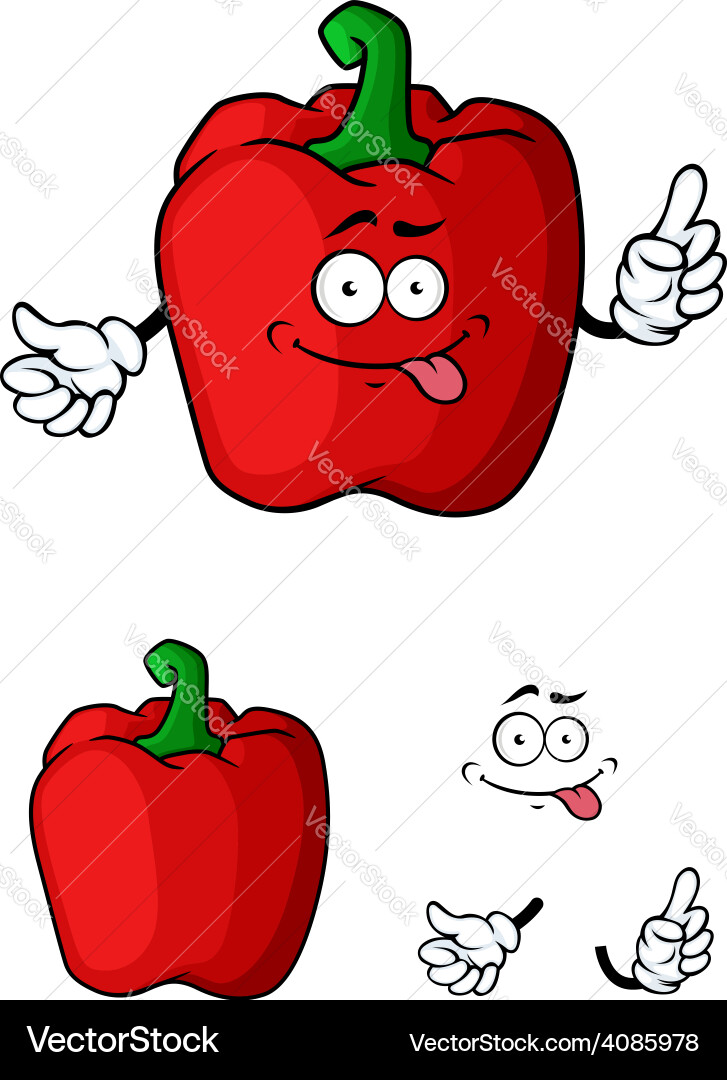 Red bell pepper character Royalty Free Vector Image