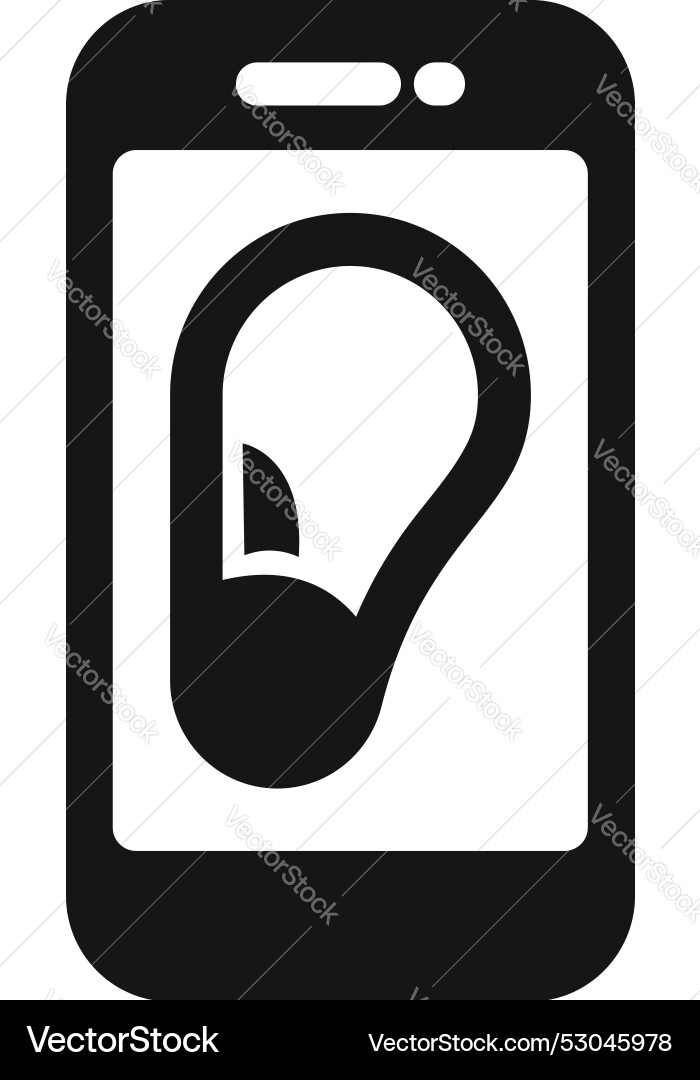 Smartphone showing ear icon listening app concept Vector Image