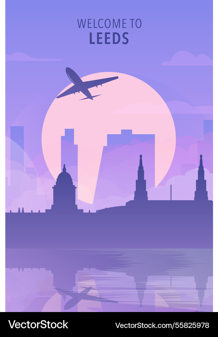 Welcome to leeds england gradient west yorkshire Vector Image