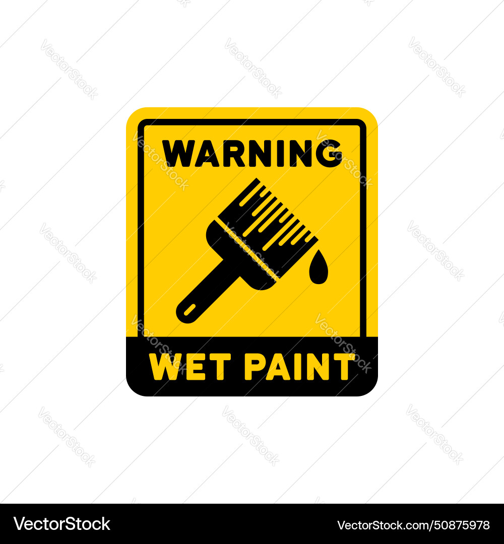 Wet paint sign icon set caution for freshly Vector Image