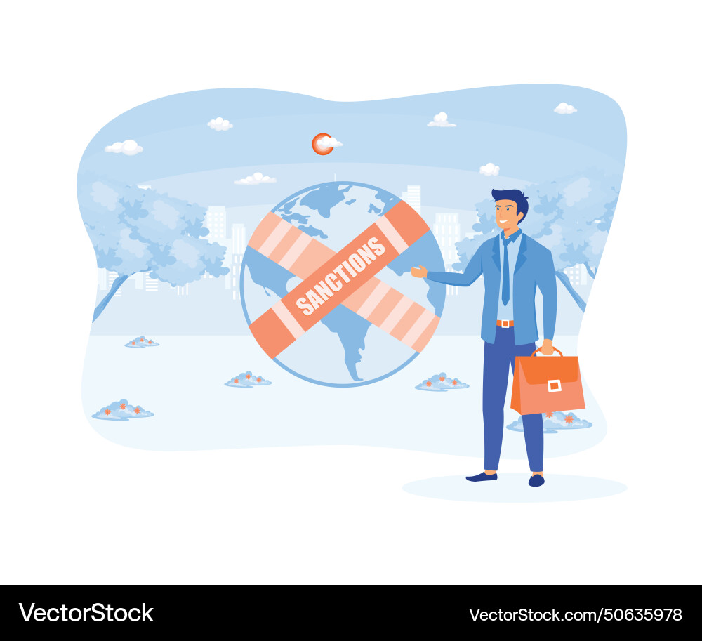 World economic sanctions forcing countries Vector Image